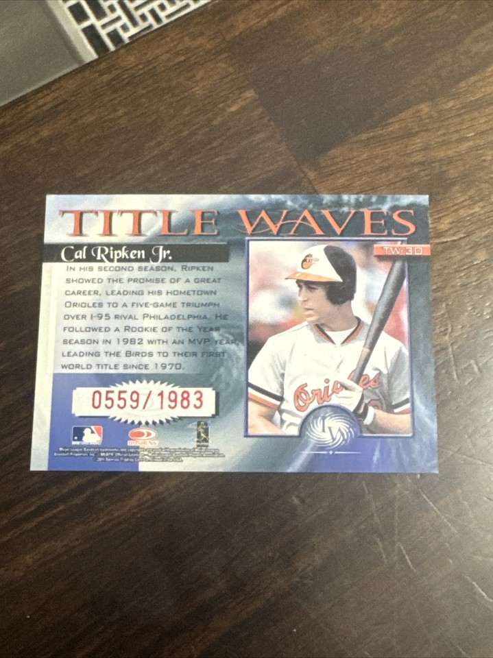 2001 Donruss Elite Cal Ripken Jr. Title Waves /1983 #TW-30 | eBay