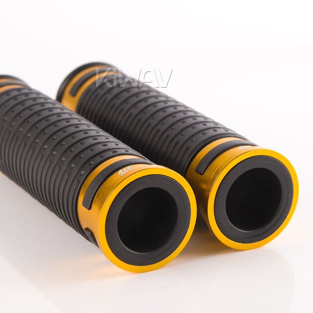 Cyber grips Black TPR +gold Aluminum trim 7/8" x2PCS Sport Bike | eBay