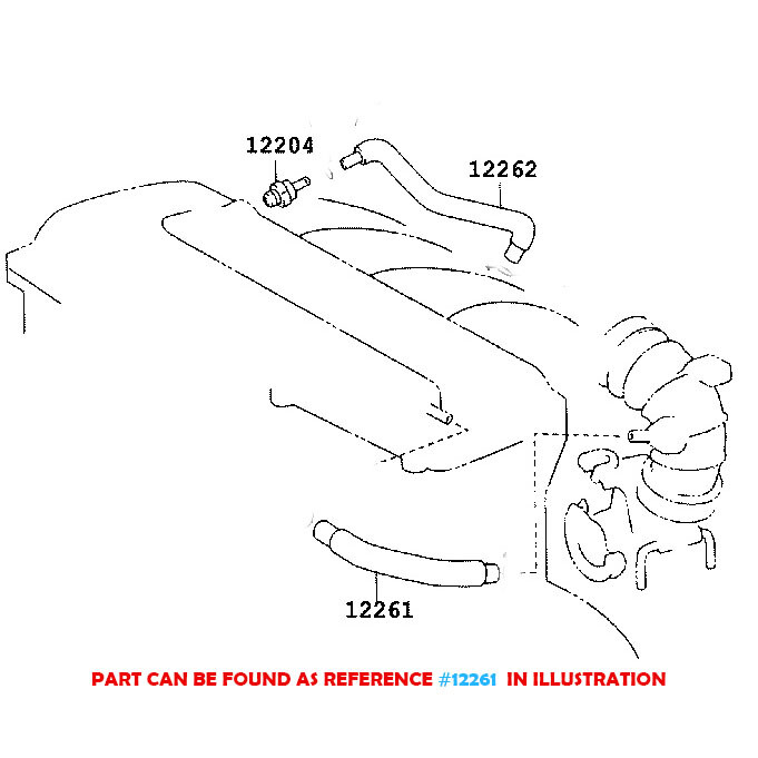 BRAND NEW GENUINE OEM TOYOTA 2006-2008 RAV4 2.4L VENTILATION HOSE 12261 ...