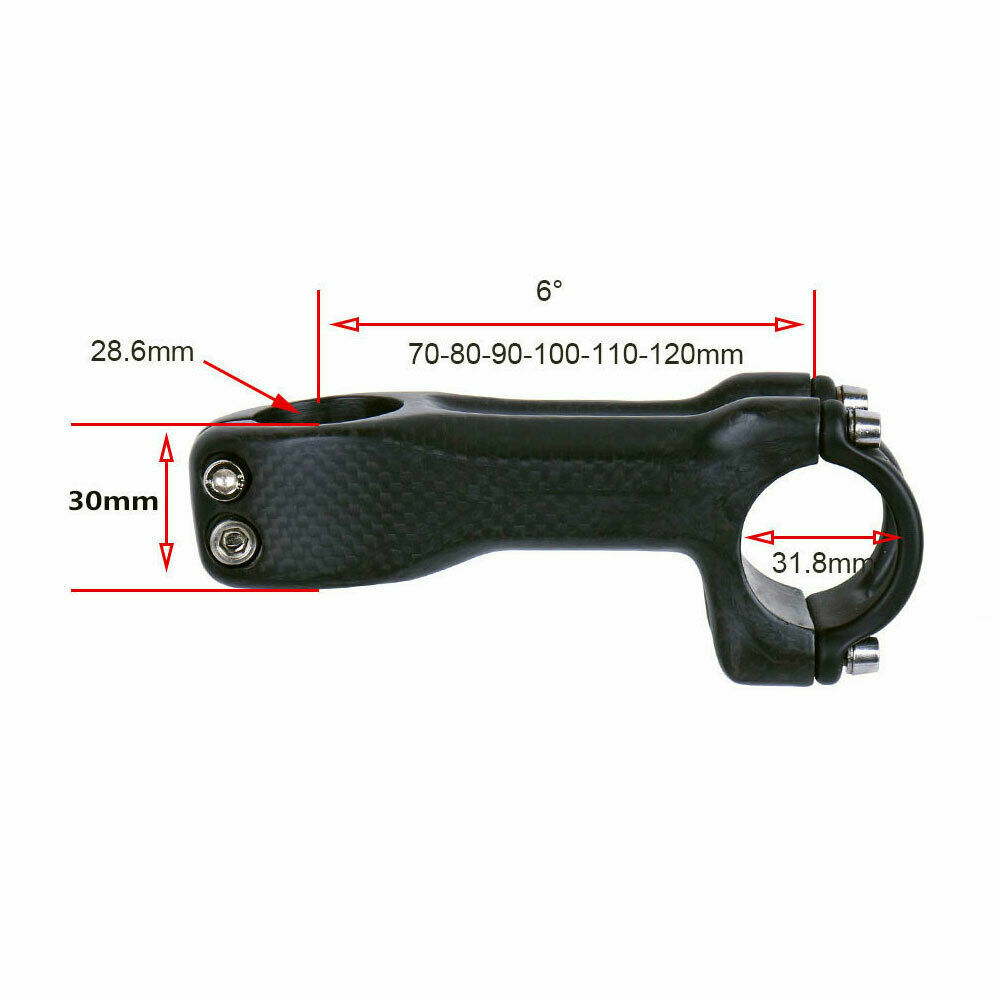Carbon Fiber Stems -6° Mountain Road Bike Handlebar Stem 31.8*60-130mm ...