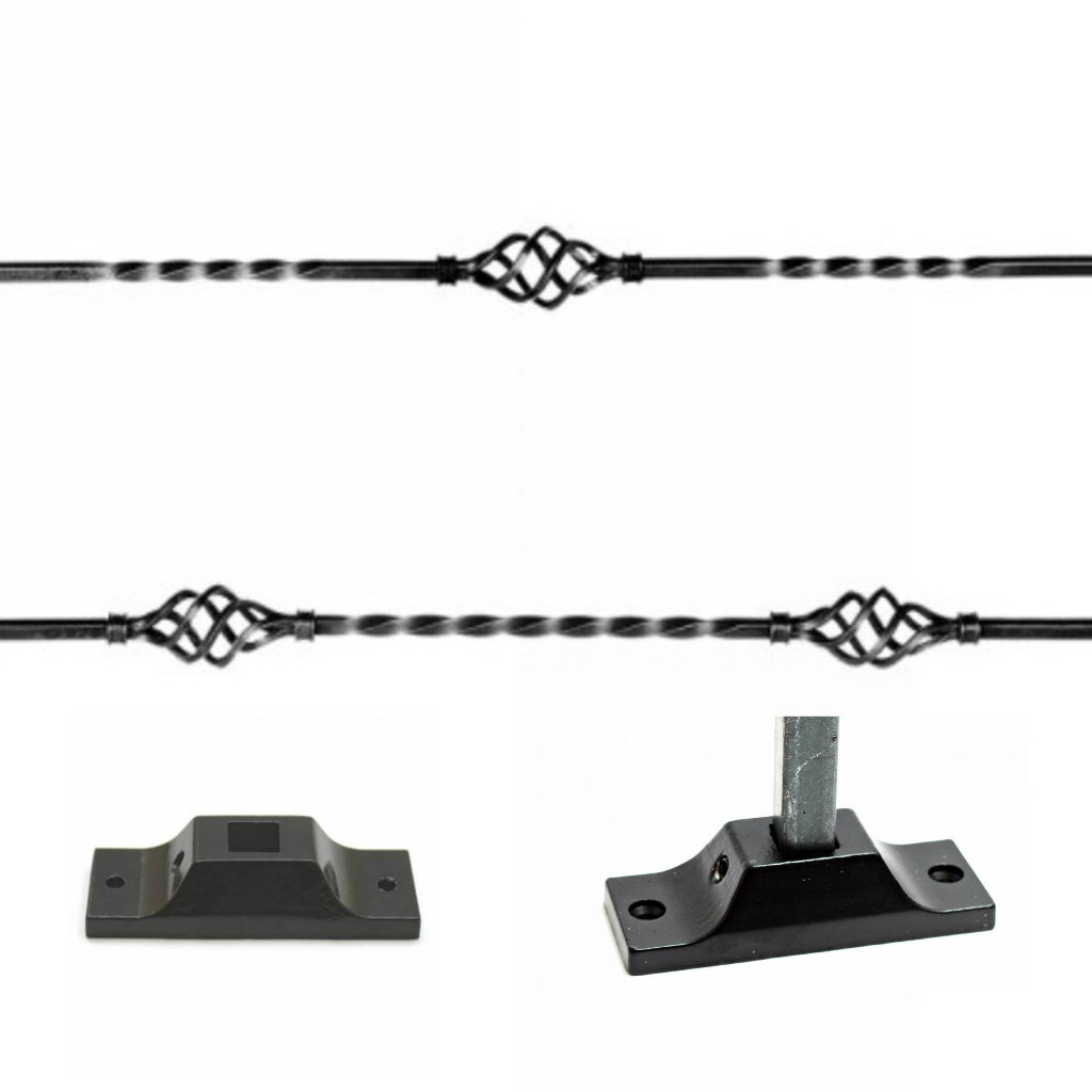 Mild Steel Twisted Bar Baskets & Fixing Brackets 12 mm Staircase ...