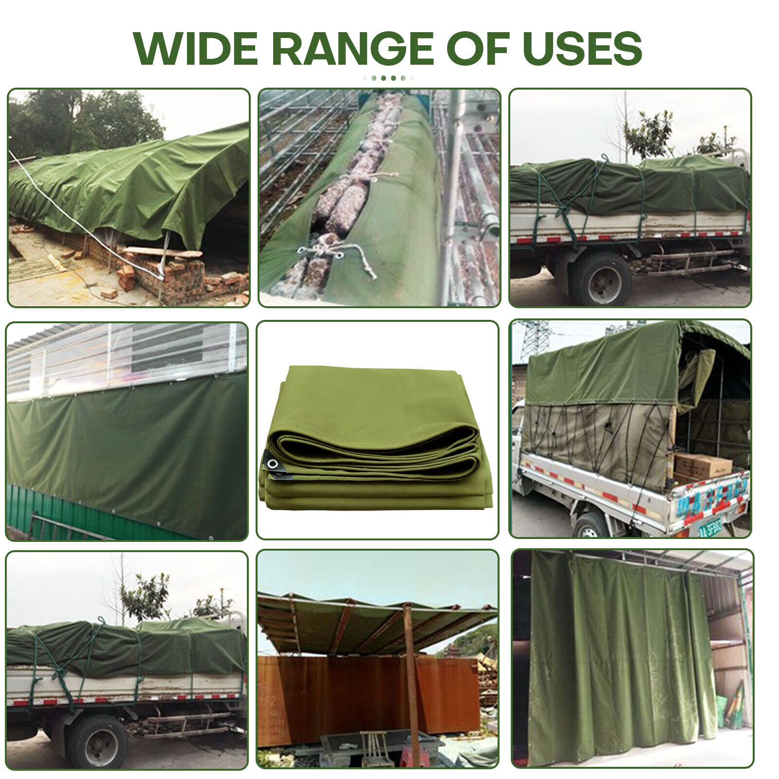 Heavy Duty Waterproof Canvas Tarp 16 Oz Cotton Canvas Tarpaulin Cover ...