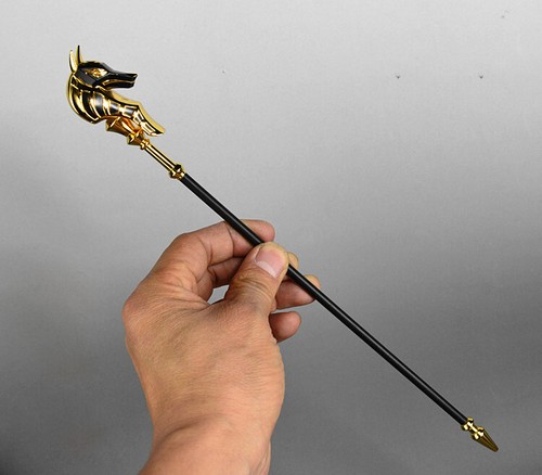 1/6 12.2'' Metal Wolf Head Staff Scepter Mace Wand For 12'' Action ...