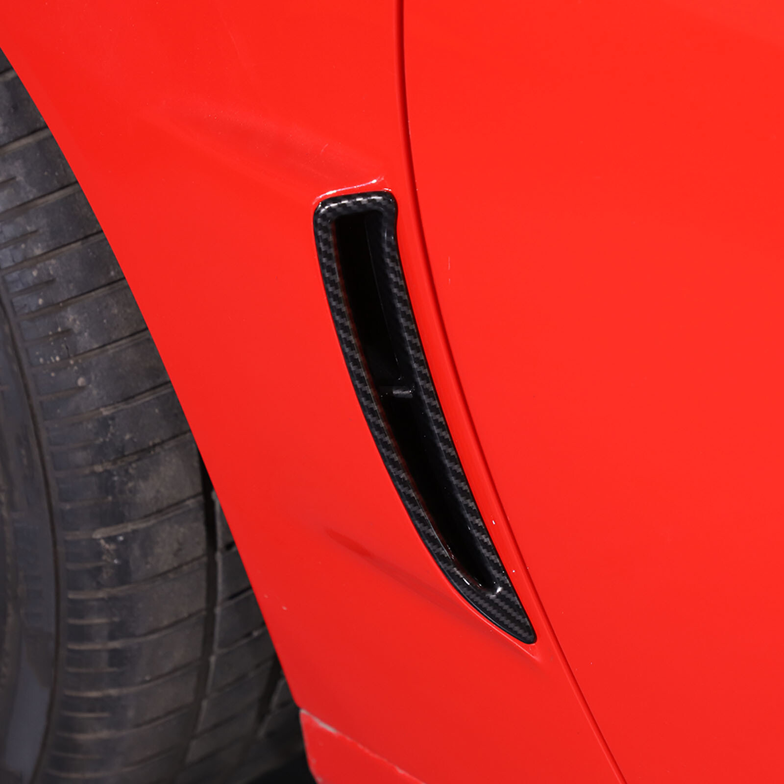 Carbon Fiber ABS Rear Fender Air intake Frame Trim Molding For Corvette ...