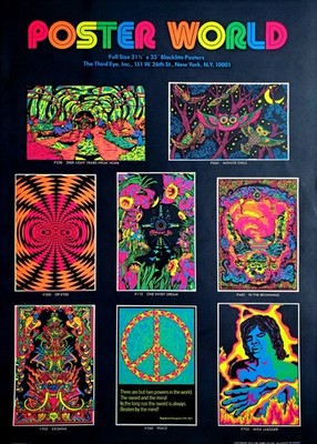 Vintage 1972 Black Light Advertising Poster, Third Eye Poster World ...