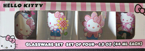 Hello Kitty and Friends Pink Spring Glassware Set of 4 - 1.5oz Each ...