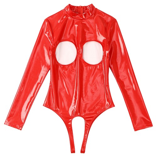 Women Jumpsuit Open Chest Bodysuit Crotchless Leotard Cutout Nightwear ...