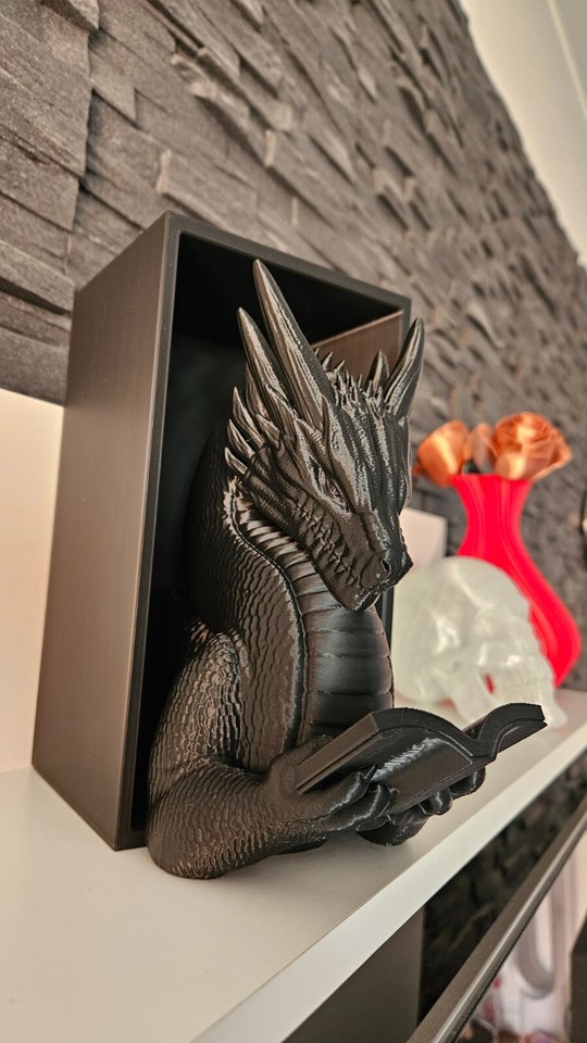 Fourth Wing Dragon Book Nook –Fantasy Book Lover - 3D Printed Bookshelf ...
