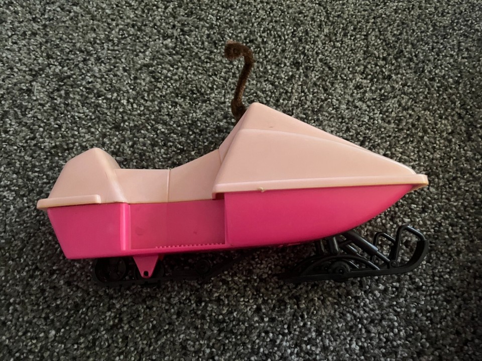 LOT OF 2 Vintage 1980's ARCO Barbie Pink Snowmobile Toy Winter NICE | eBay