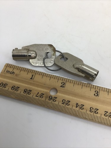 Matching Pair ACE Chicago Lock Vending Machine Keys Soda Coke Coca-Cola ...