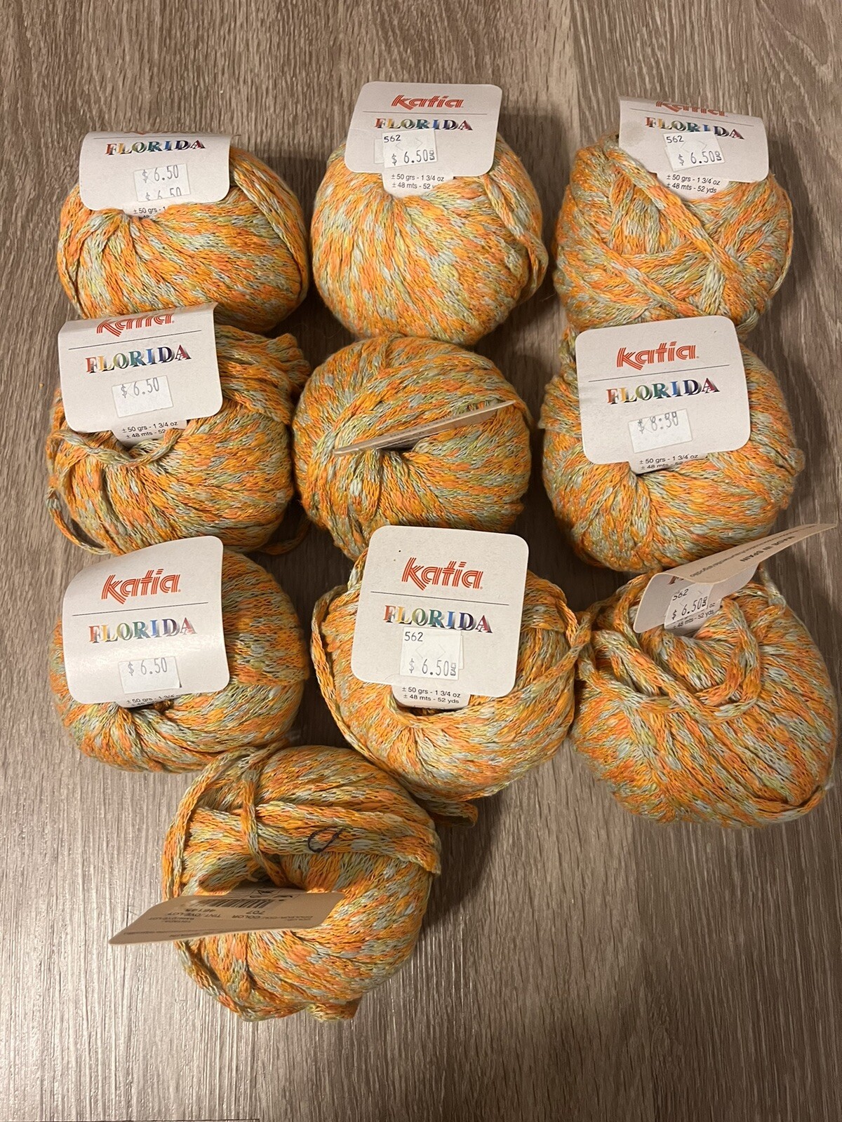 Lot of 10 - NEW Katia Florida Cotton Orange Color 707 Yarn Bulky/Super ...