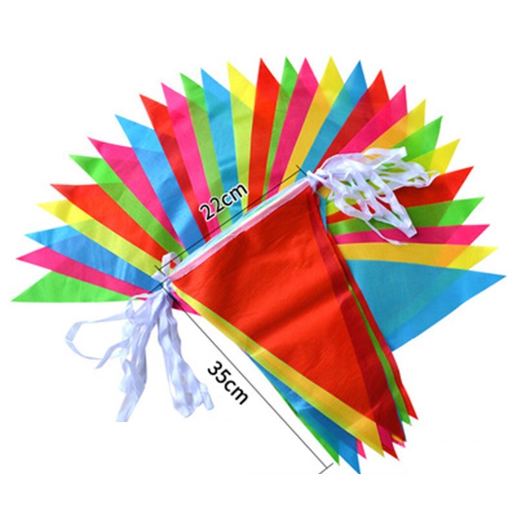 100m Triangle String Flag Banner Bunting Colourful Festival Decor Hot ...