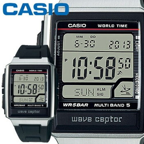 Casio Wv-59j-1ajf Wave Ceptor Radio Clock Watch Multiband 5 Black Japan ...