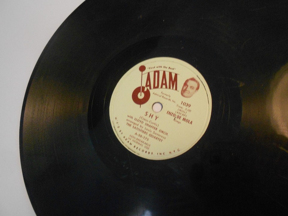THE SATISFIERS QUARTET LLOYD SHAFFER ORCH 78 RPM 10" SHY--SANTA LUCIA ...