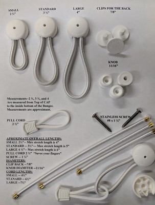STAYPUT Bungee Shock Cord Clips 2 sizes "extras if need" Knobs, Pulls ...