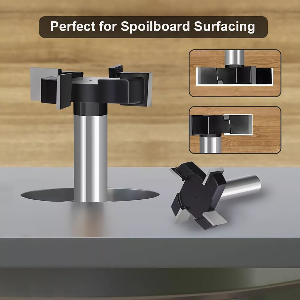 1/2in Shank Spoilboard Surfacing Router Bit Slab Abflachung CNC-Fräser ...