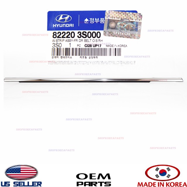 HYUNDAI OEM 11-14 Sonata Front Door-Belt Weather Strip Right 822203S000 ...