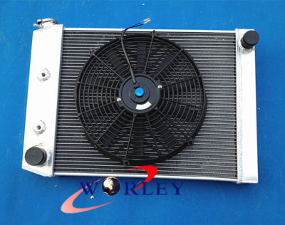 3core aluminum radiator & fan for FORD Cortina 6 cylinder TC TD TE TF ...