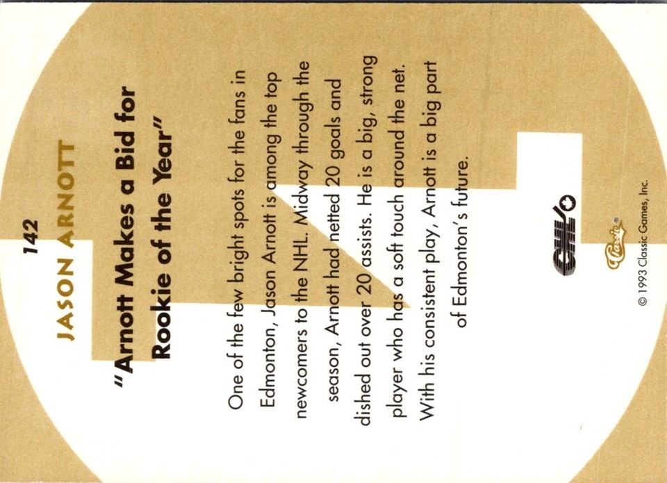 1993 Classic Jason Arnott #7 Oshawa Generals Hockey Card | eBay