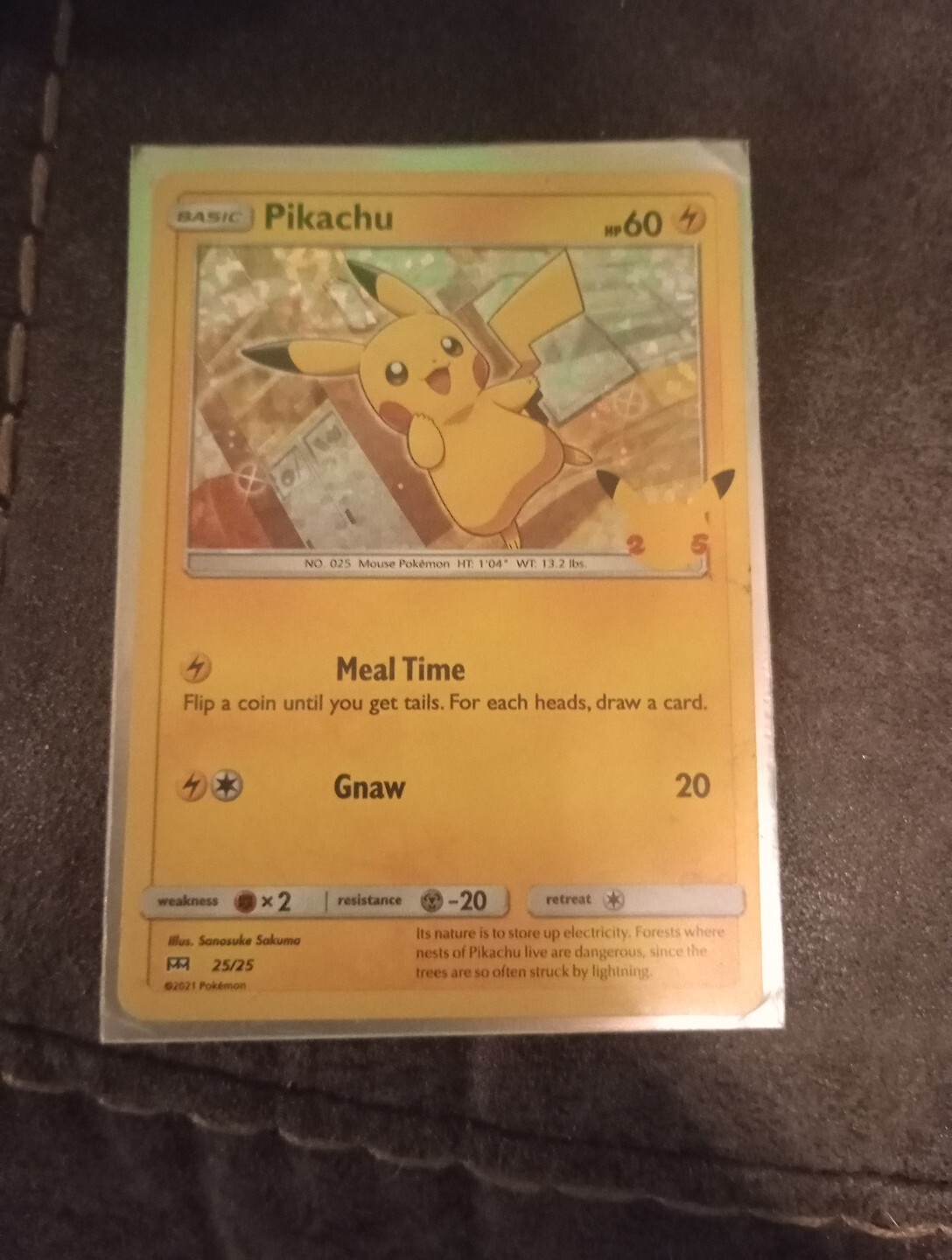 Pokemon Promo Pikachu 25/25 HOLO 25th Anniversary Mcdonalds 2021 Card ...