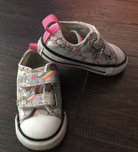 Girl Toddler Converse All-Star Unicorn Neon Rainbow Strap Shoes - Pink ...
