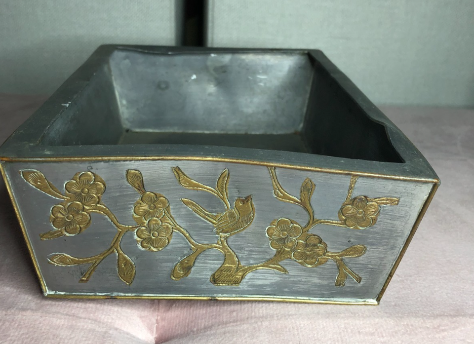 Antique Chinese Pewter Paktong Planter Pot Jardiniere Floral | eBay