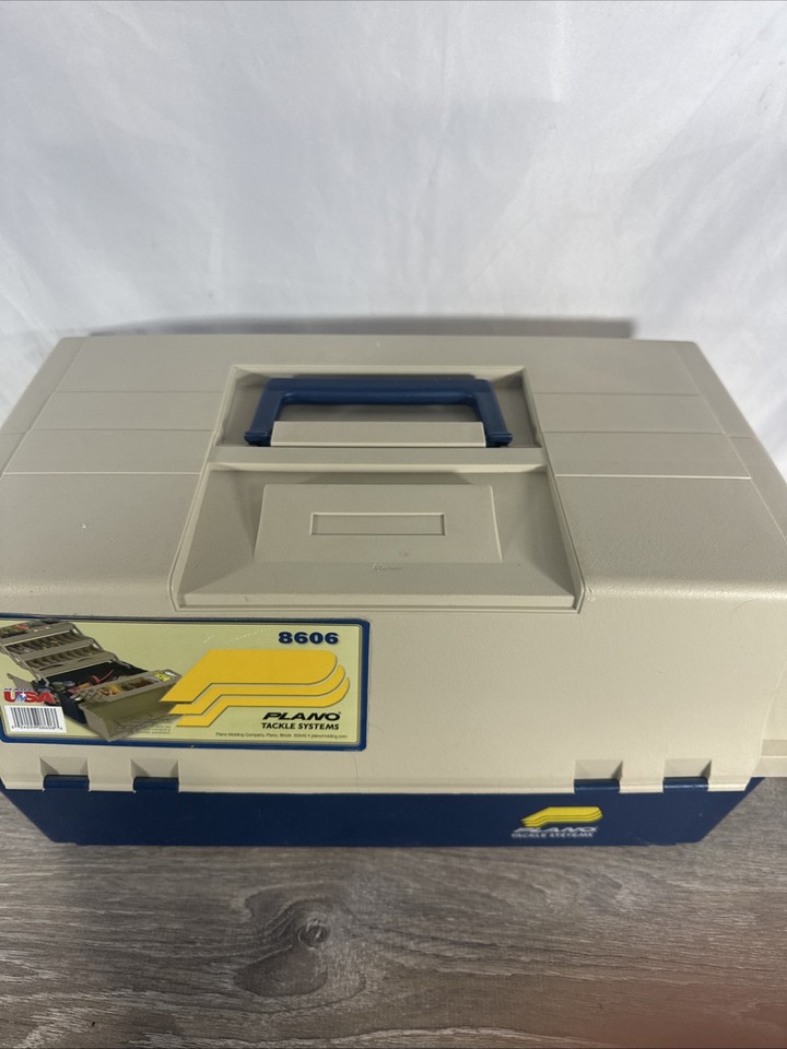 Plano 8606 Tackle Box Two Sided Locking Vintage Fishing Box Never Used ...