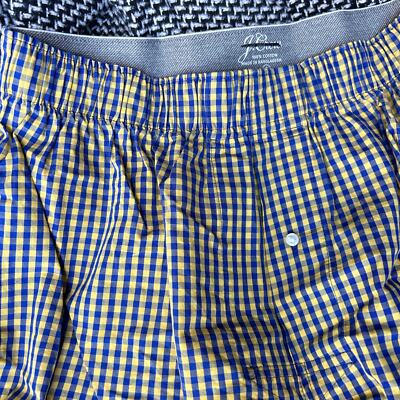NWT J. Crew Patterned Boxers M Blue Yellow Plaid BT865 J.Crew Gingham ...