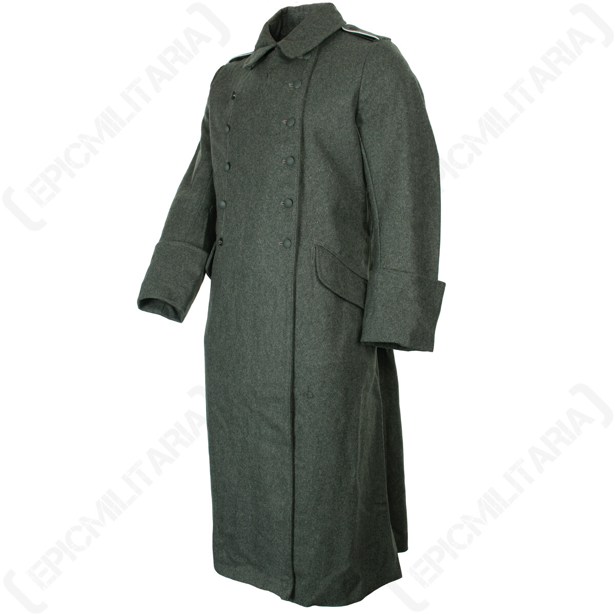 German Army M40 Field Grey Wool Great Coat - WW2 Repro Officer Trench ...
