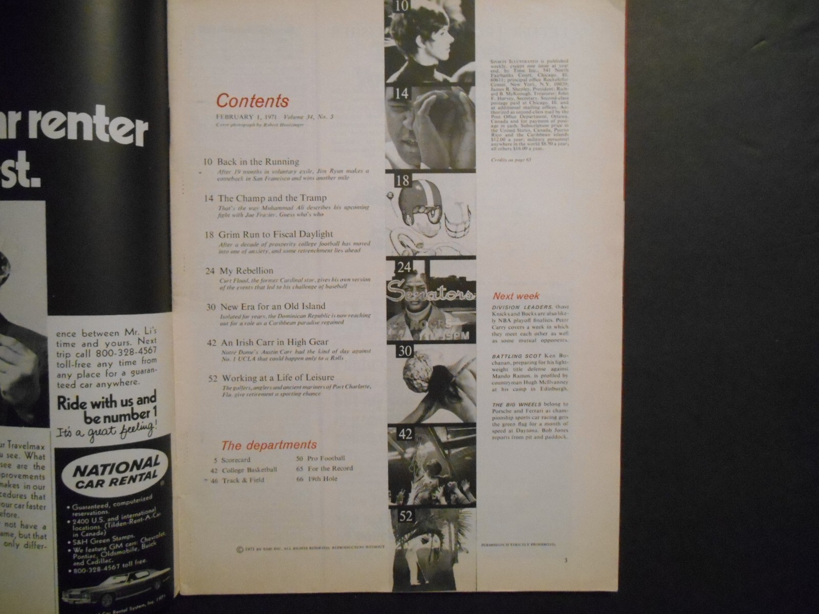 February 1, 1971 Sports Illustrated Swimsuit Issue Curt Flood Baseball ...