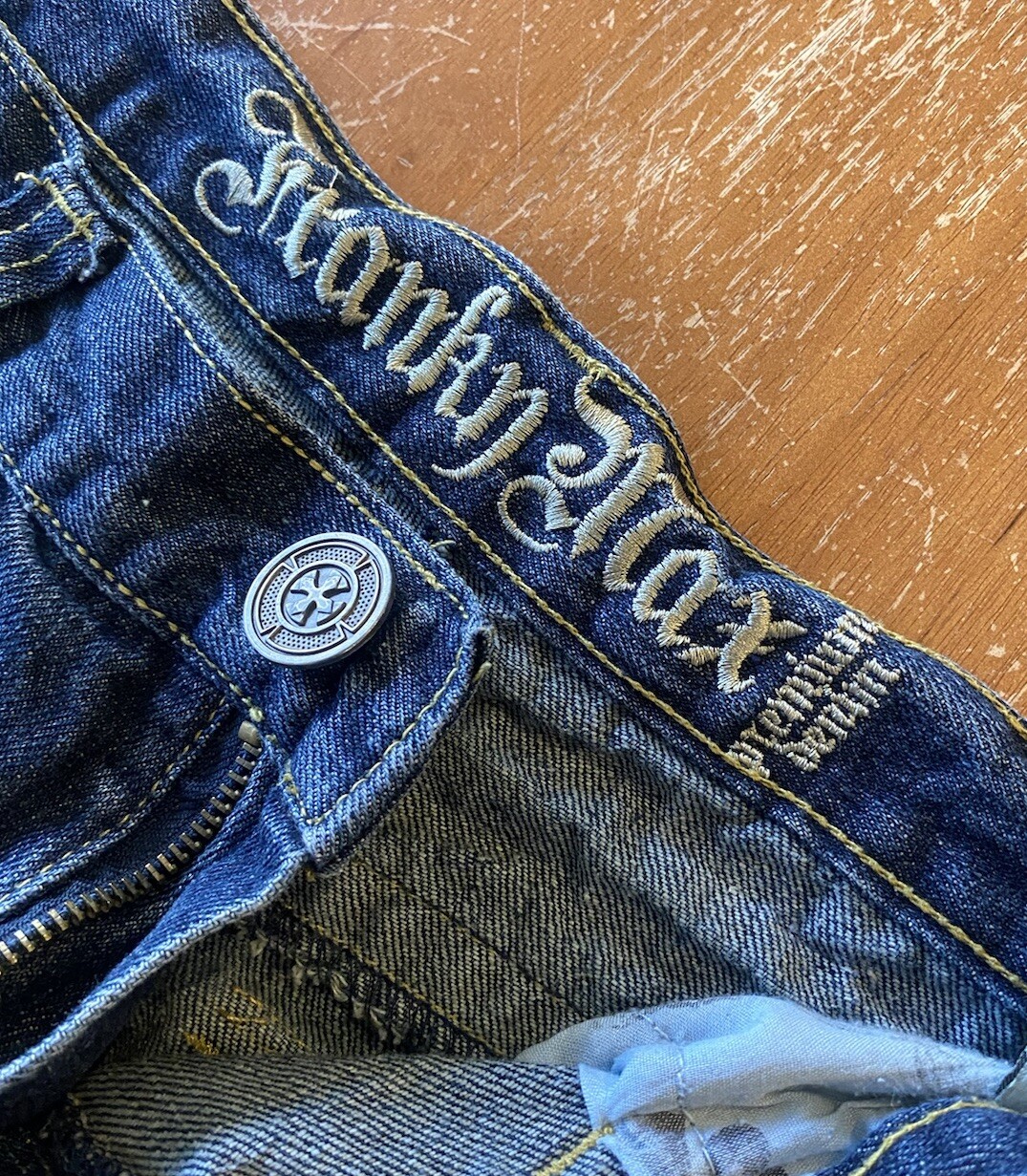 Mens Franky Max Flap Pockets Distressed Bootcut Jeans 36 x 32 ...