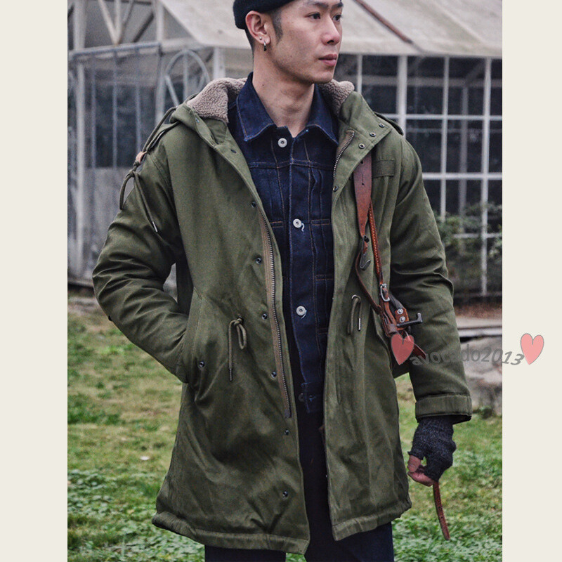 Men's Military M-51 Fishtail Trench Coats Winter Warm Fleece Parka ...