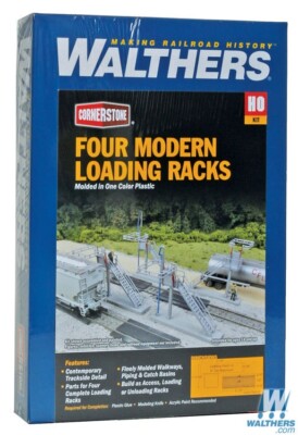 NEW Walthers 933-4037 Modern Loading Racks Kit Pkg 4 HO Scale Train ...