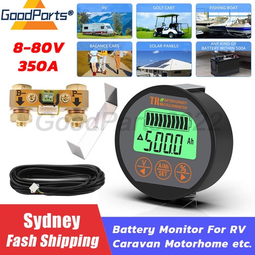 Battery Monitor 8-80V 350A Use For Caravan RV Motorhome UPS Capacity ...