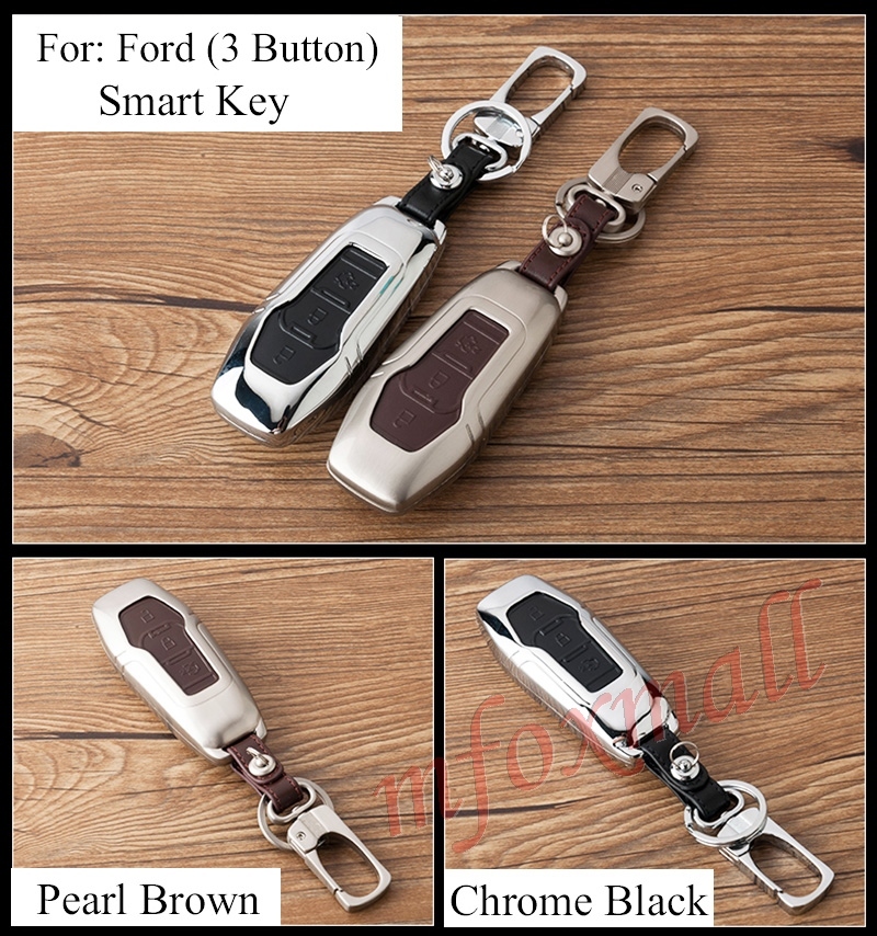 Metal Key Case Shell Holder Bag Chain Keyfob Cover For Ford Edge Mendeo ...
