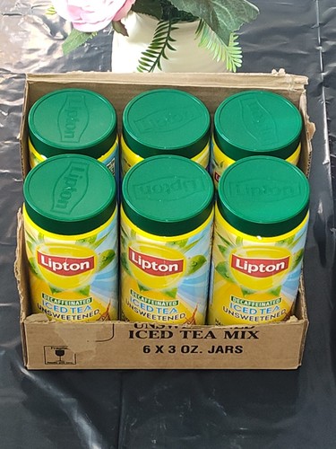 6 Lipton Decaffeinated Unsweetened Iced Tea Mix Makes 30 Qt 3 Oz EXP ...