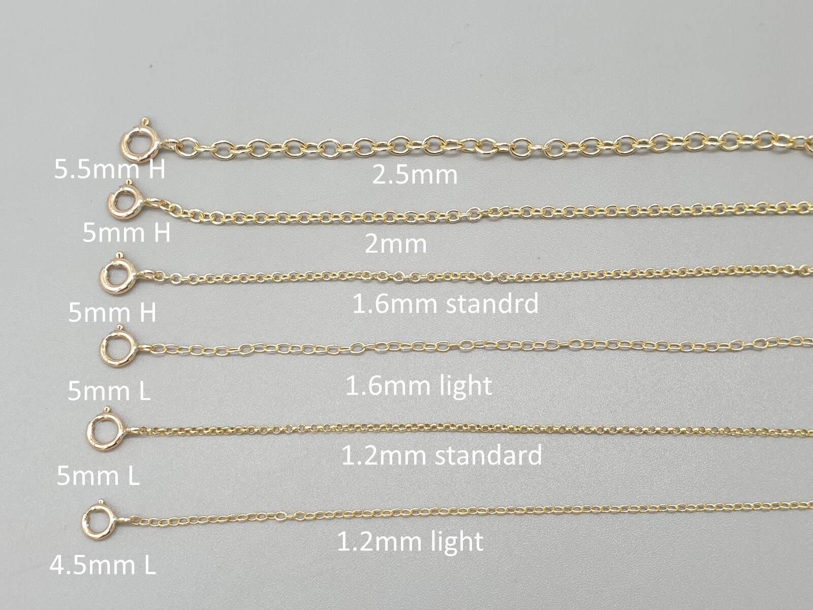 9ct Yellow Gold Extender Chain 9k Safety Bracelet Necklace Extension 0. ...