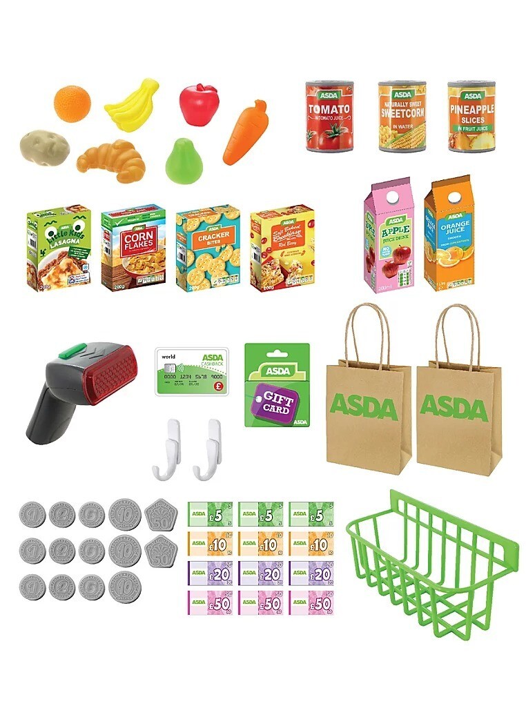 ASDA Supermarket Checkout Toy Pretend Play Cash Register Money with ...