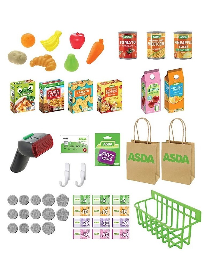 ASDA Supermarket Checkout Toy Pretend Play Cash Register Money with ...