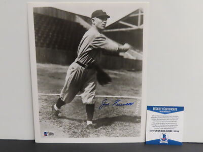 Joe Sewell Signed Auto Autograph Black & White Photograph Beckett BAS ...
