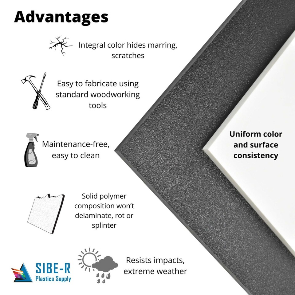 HDPE King Starboard Plastic Sheet - 1/2" Thick (12mm) - Choose Your ...