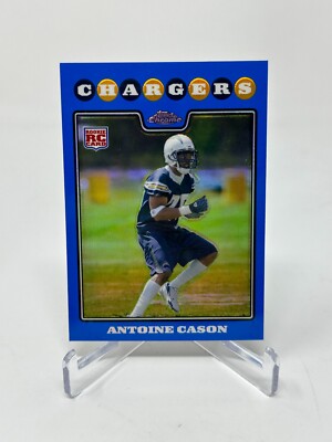2008 Topps Chrome Football Antoine Cason Blue Rookie RC Refractor Card ...
