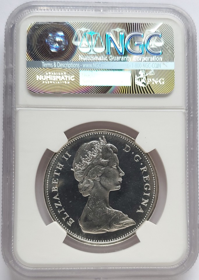 1965 CANADA SILVER 1 DOLLAR - SMALL BEADS-BLUNT 5 - NGC PL66 - ULTRA ...
