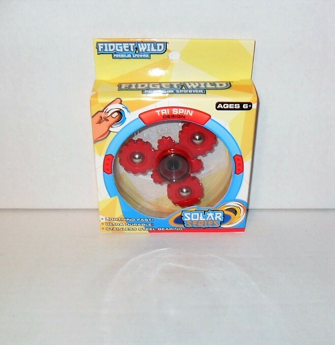FIDGET WILD PREMIUM SPINNER TRI SPIN SOLAR SINGLE NEW AS PICTURED RED ...