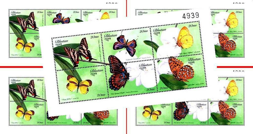 Bhutan 1999 BUTTERFLIES x5 M/S SC#1239 MNH INSECTS 💲WHOLESALE💲 | eBay UK