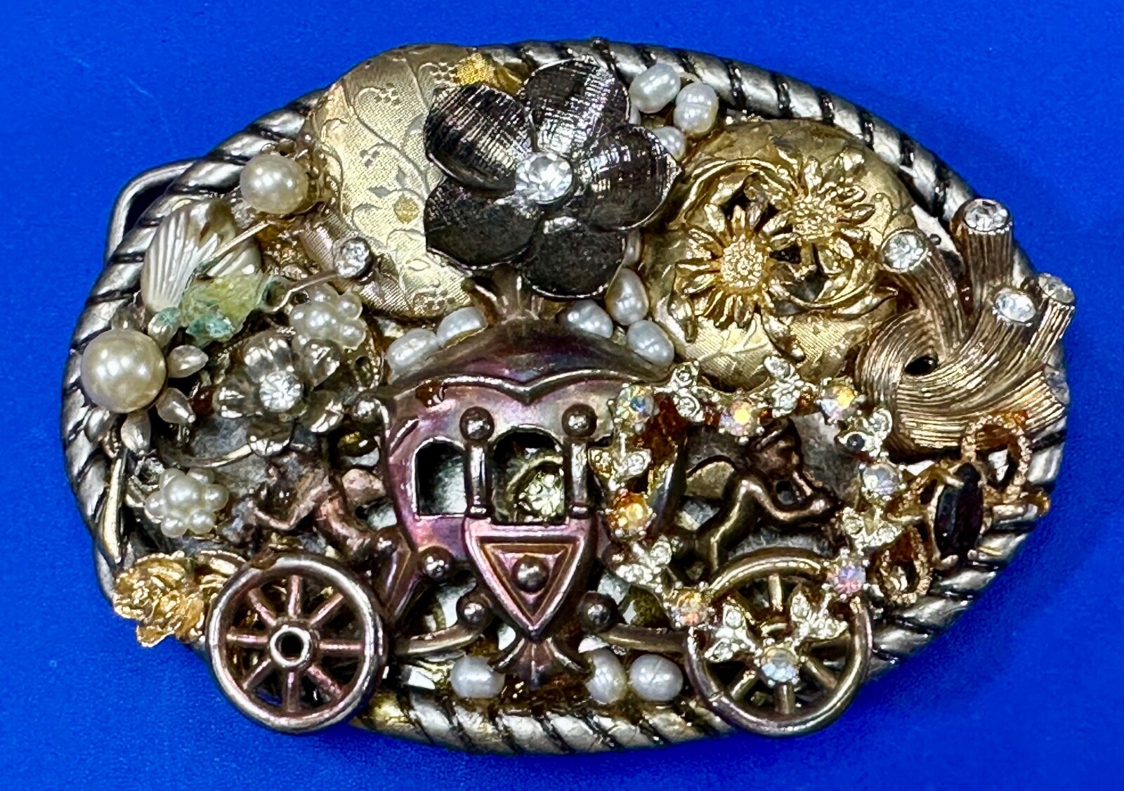 Chunky Mixed Materials Princess Chariot, Rhinestone F… - Gem