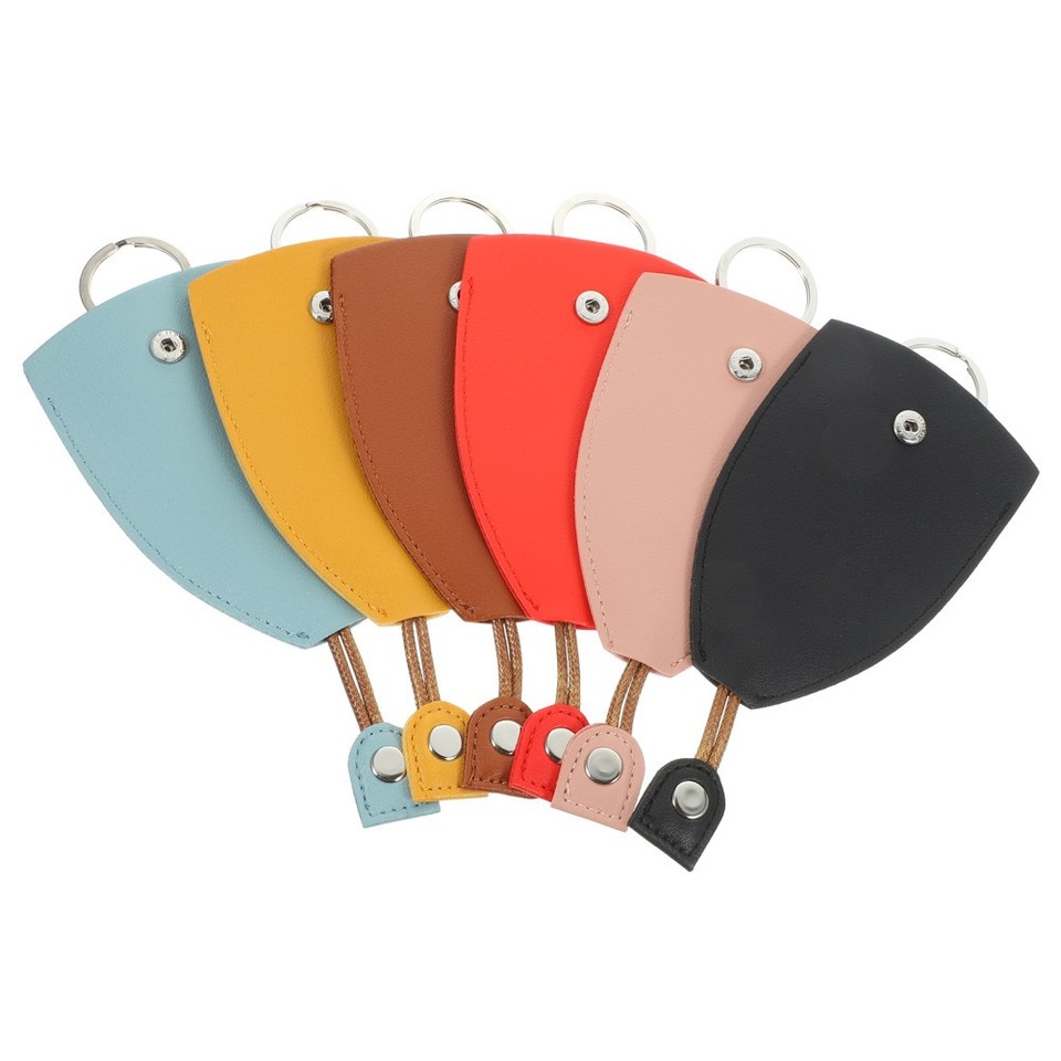 6 Pcs PU Car Key Storage Holder Pull Out Sleeve Cover For Key Fob ...