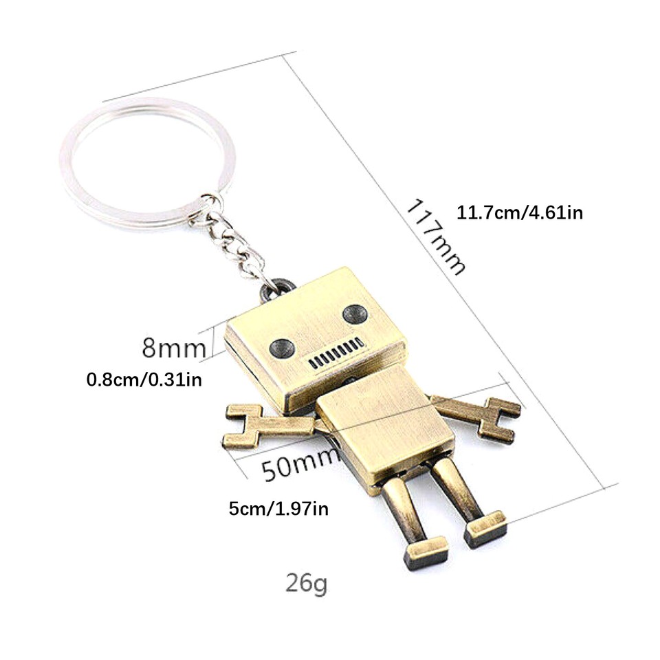 New Bronze Key Ring Gift Cute Robot Metal Keychain Pendant Key Chain ...