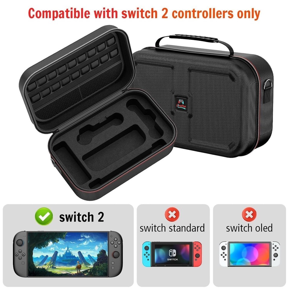 Carrying Case Switch 2 for Nintendo Switch 2,18 Games Cartridges All-In ...