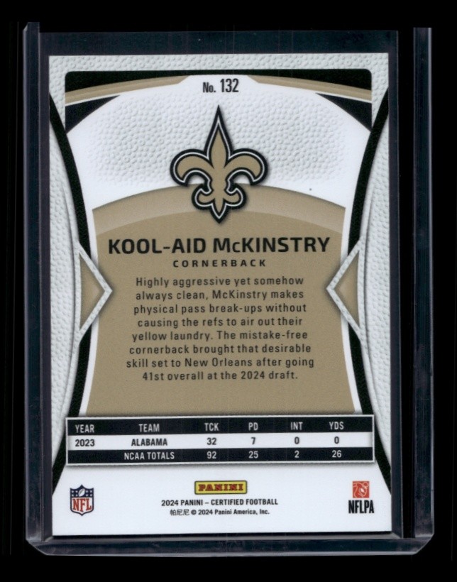 2024 Certified Football Kool-Aid McKinstry #132 Rookie Gold Mirror FOTL ...